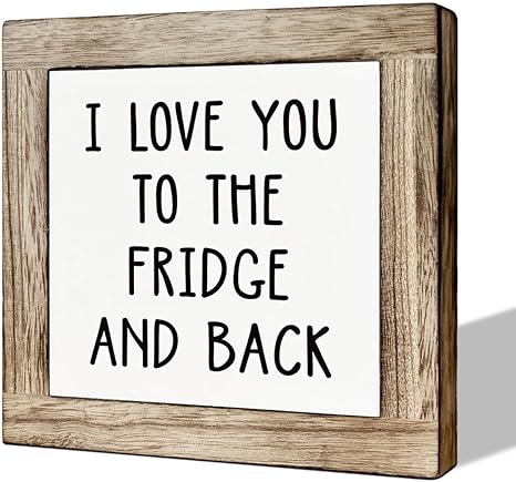 Amazon.com: Rustic Wooden Box Signs for Kitchen Toppers - 'I Love You ...