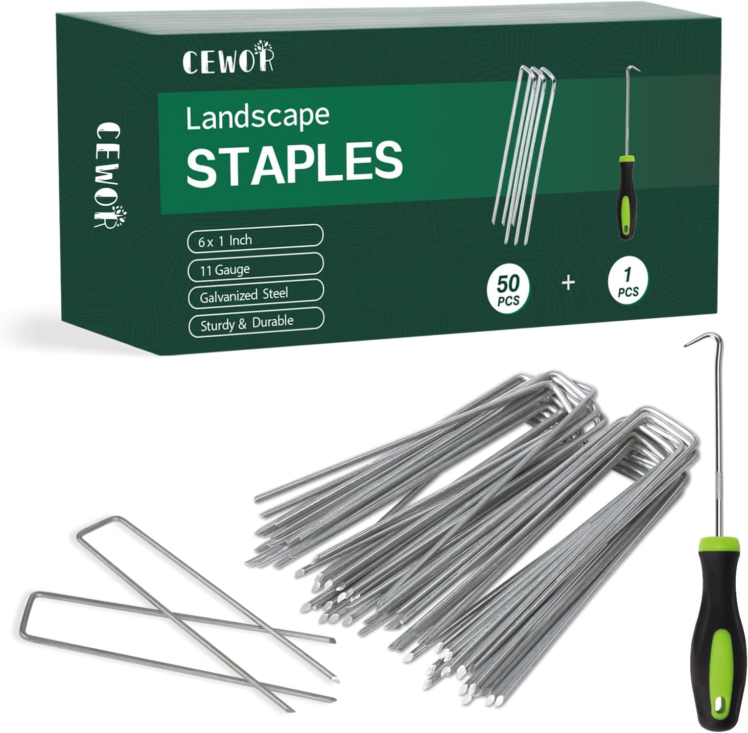 Amazon.com : Bakulyor 70 Pcs Landscape Staples, 6 Inch 9 Gauge Garden ...