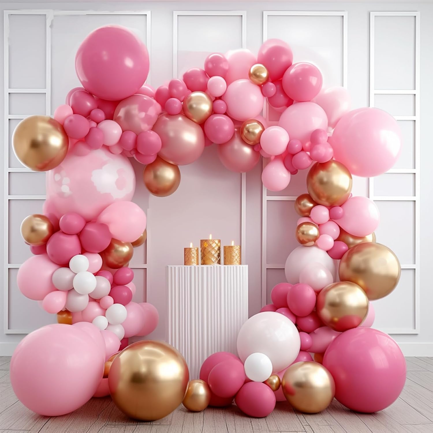 Amazon.com: PartyWoo Pink and Gold Balloons, 140 pcs Pastel Pink and ...