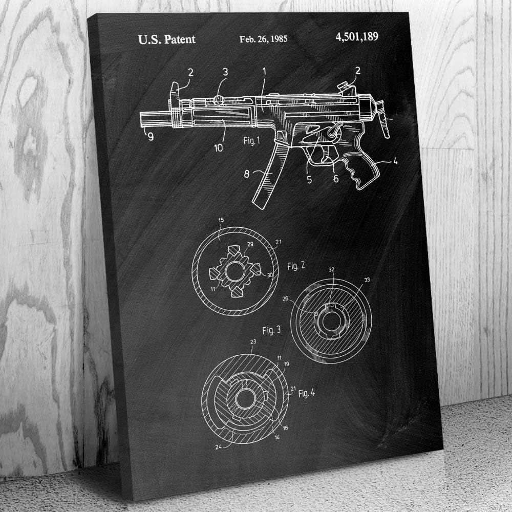 Amazon.com: MP5 Submachine Gun Patent Canvas Print (8x10) SWAT Team ...