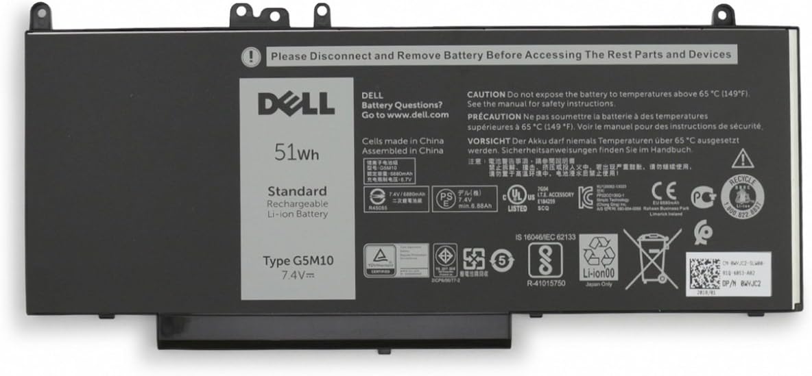 Dell G5M10 Original Batterie 51Wh pour Latitude 12 E5250, 14 E5450, 15 ...