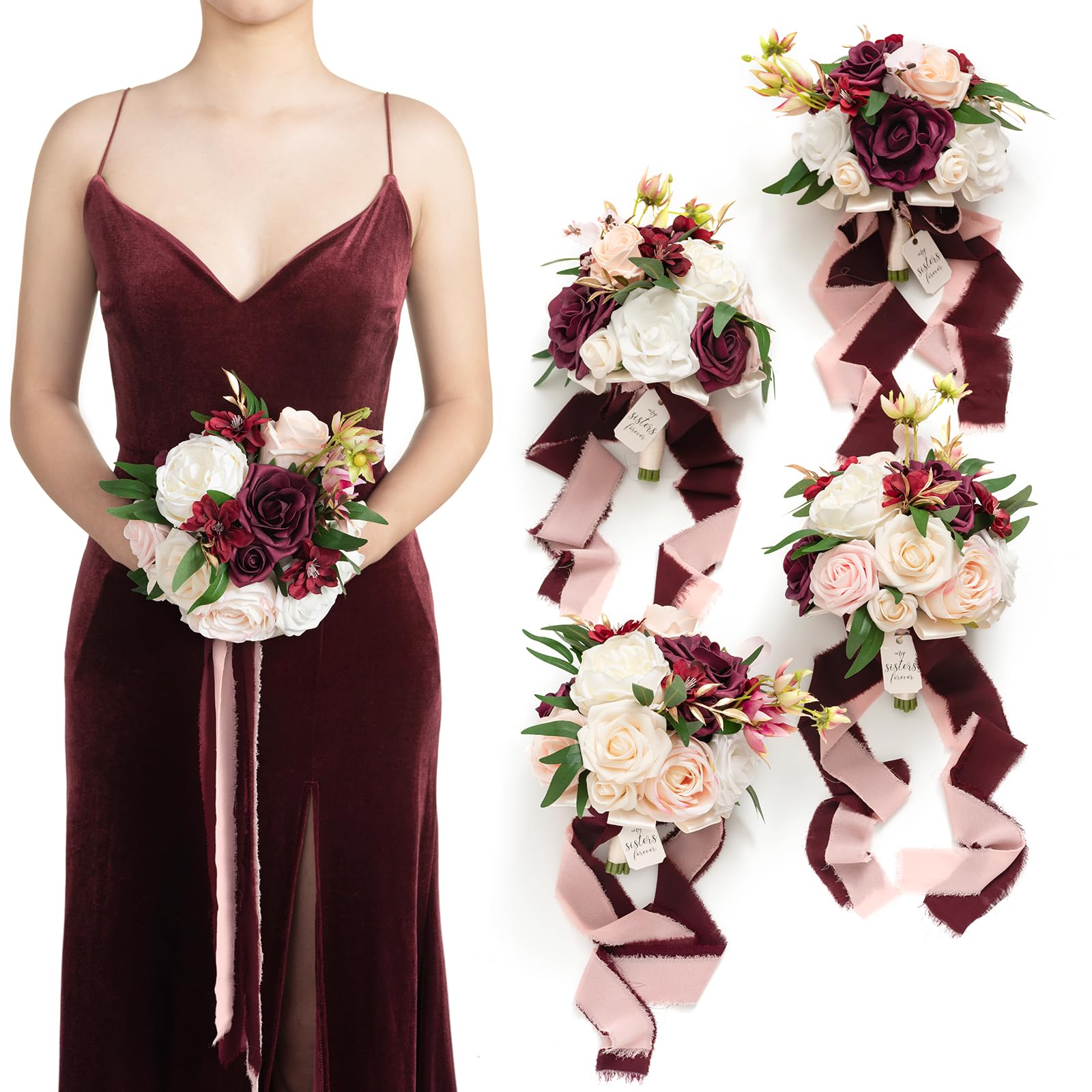 Marsala And Blush Flower Arrangement Amazon.com: Ling's Moment Red