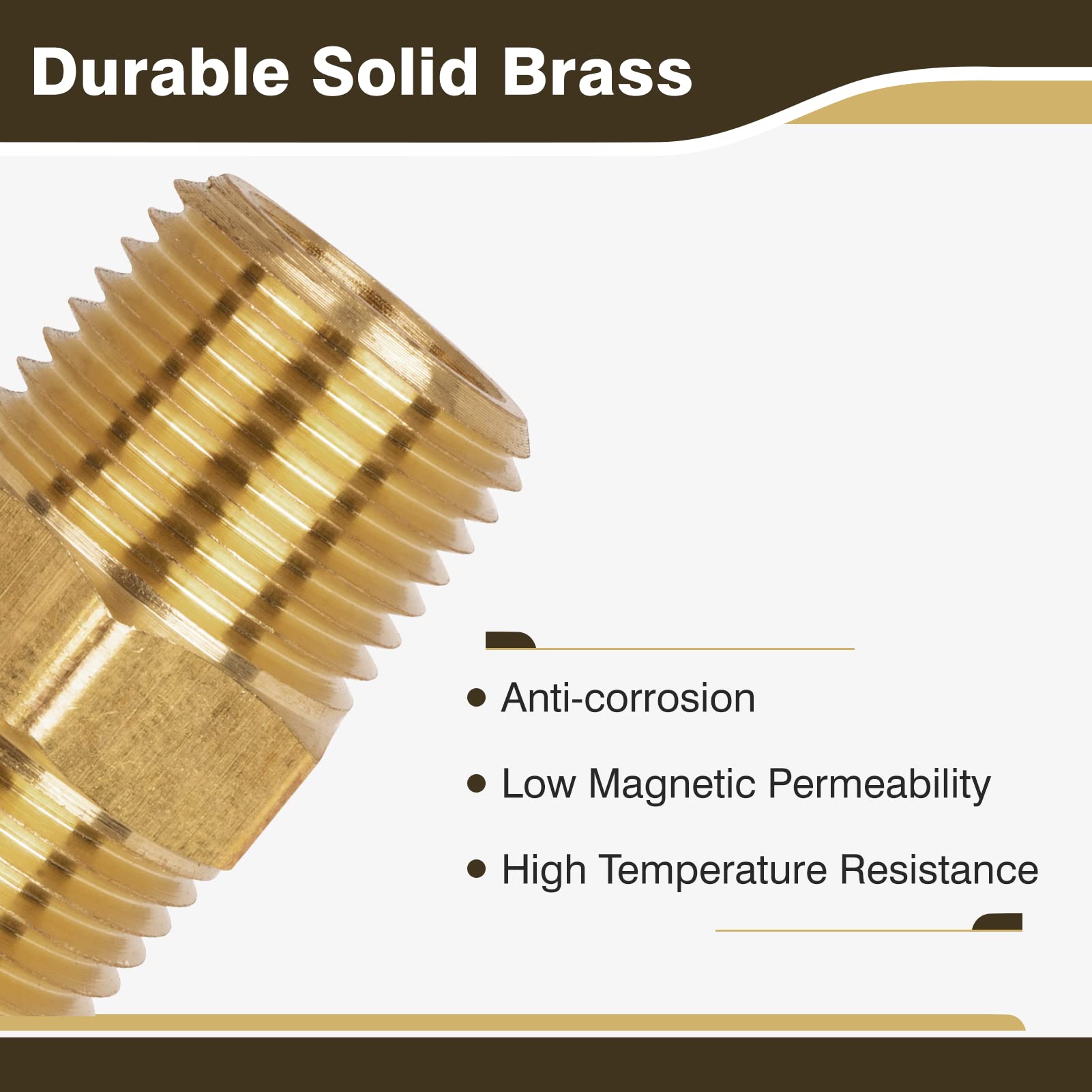 Snapklik.com : JUWO Brass Pipe Fitting, Hex Nipple, 3/4 X 3/4 NPT Male ...