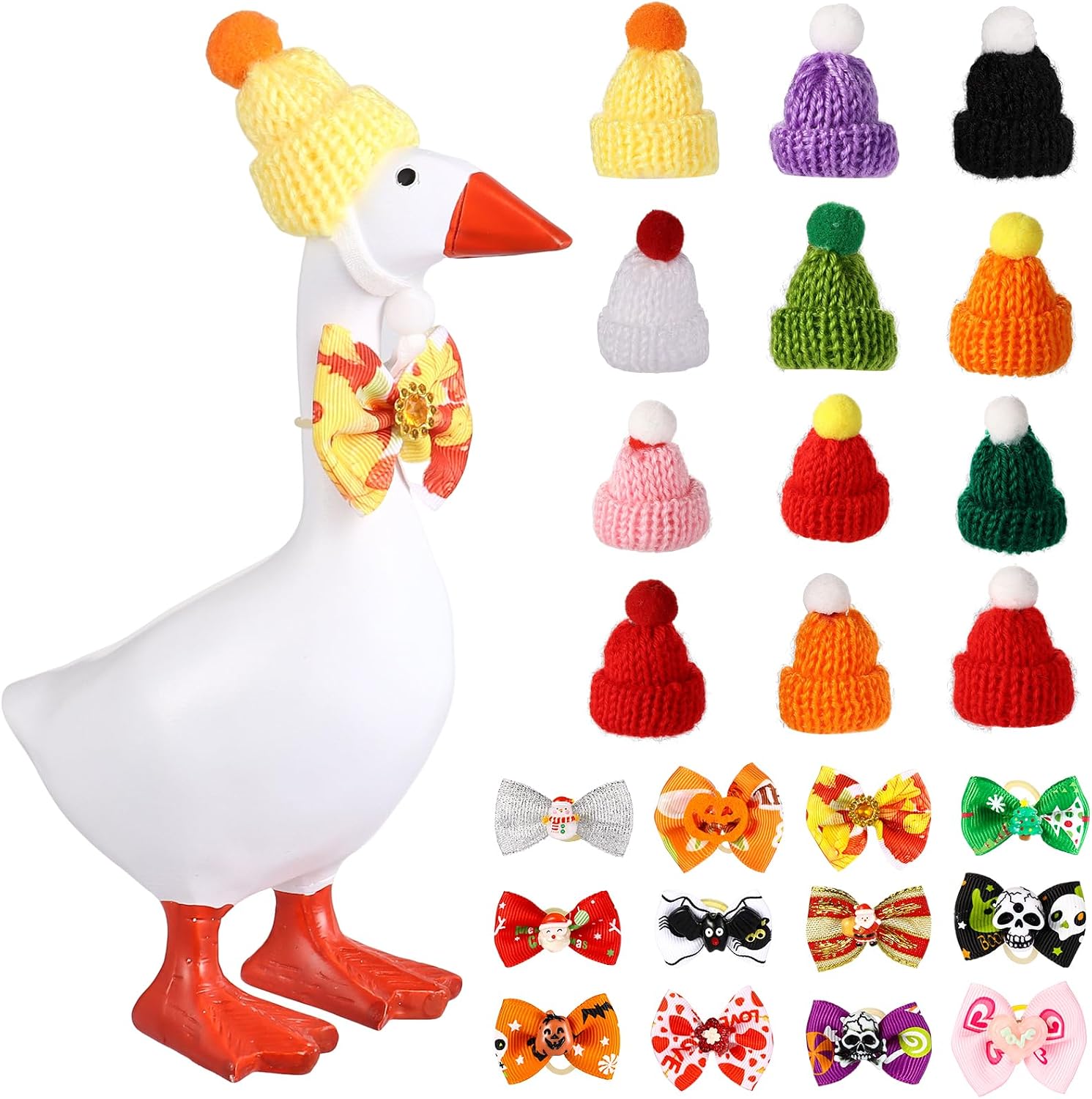 Amazon.com: XEQWZVFR 12 Set 7inch Holiday Desk Goose Outfits Mini ...