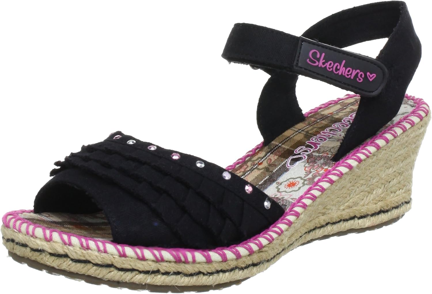 Amazon.co.jp: [スケッチャーズ] Tikis Ruffle Ups 86532L BLK【ブラック】 サンダル マジックベルト ...