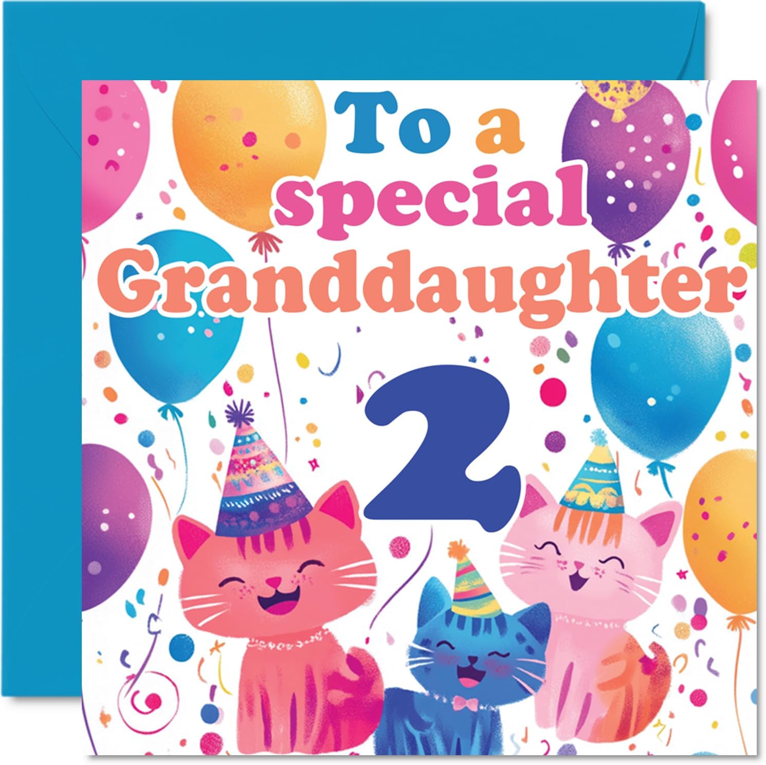 Amazon.com : Stuff4 2nd Granddaughter Birthday Card - Cute Cats Special ...
