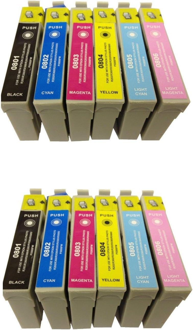 2 Full Sets of 6 801-806 Ink Cartridges compatible with the following ...