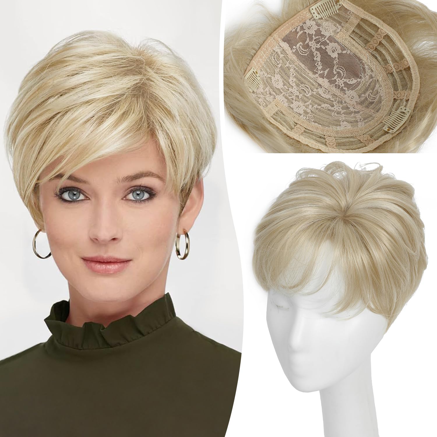 Amazon.com : Hair Toppers for Women Hair Topper Short Pixie Cut Toppers ...