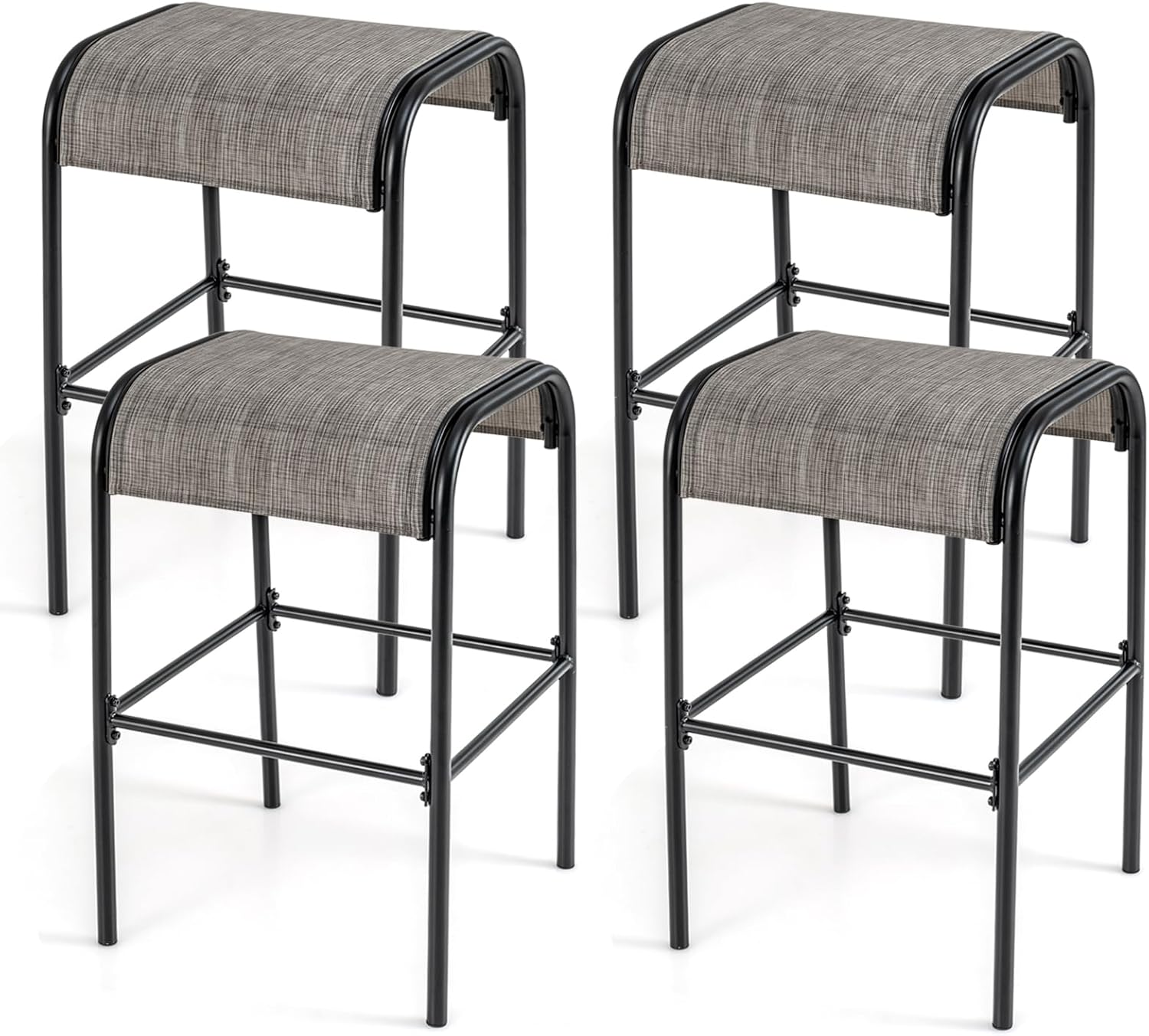 Amazon.com: COSTWAY Outdoor Bar Stools Set of 4, 30-inch Patio Bar ...