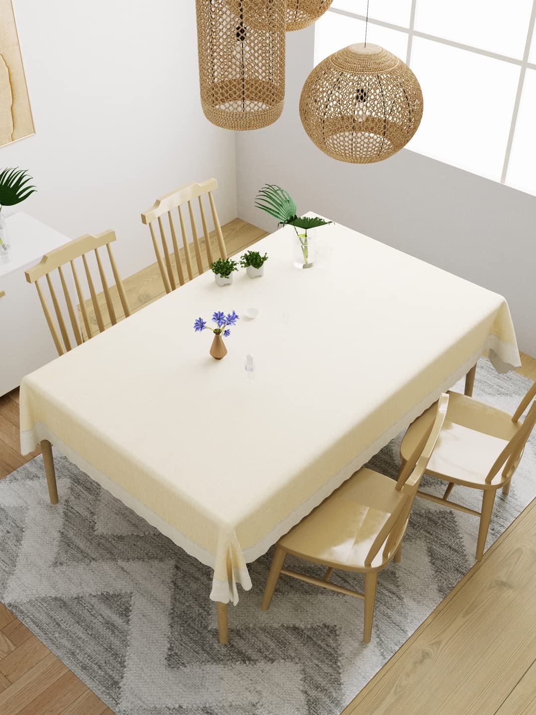 Buy Alligator Luxury Lavender & White Solid Tables Covers (4 Seater ...