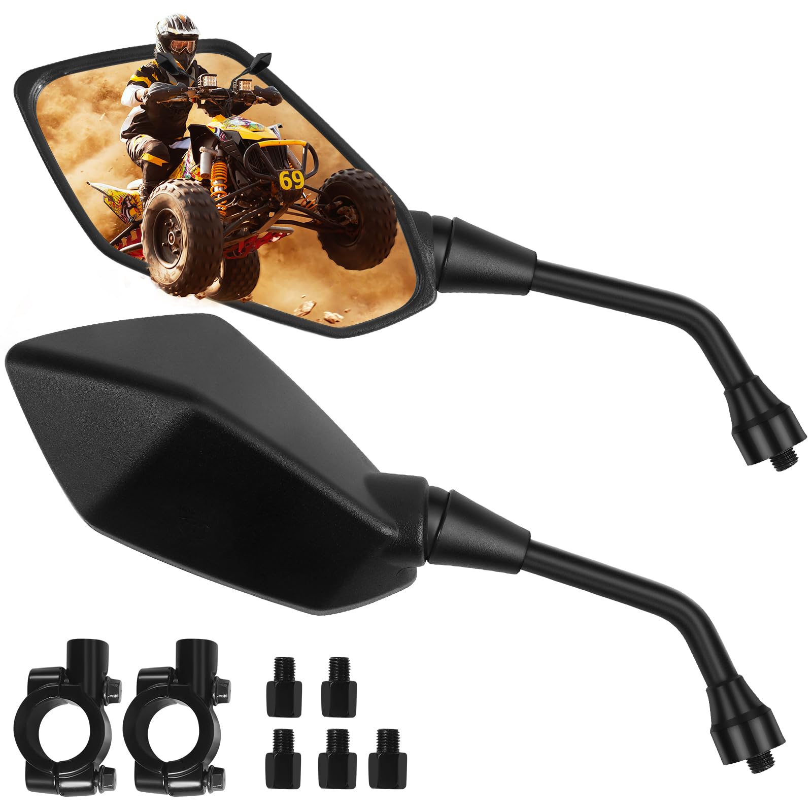 Amazon.com: ATV Mirror, Motorcycle Side Mirrors for 8mm 10mm Bolt, 7/8 ...