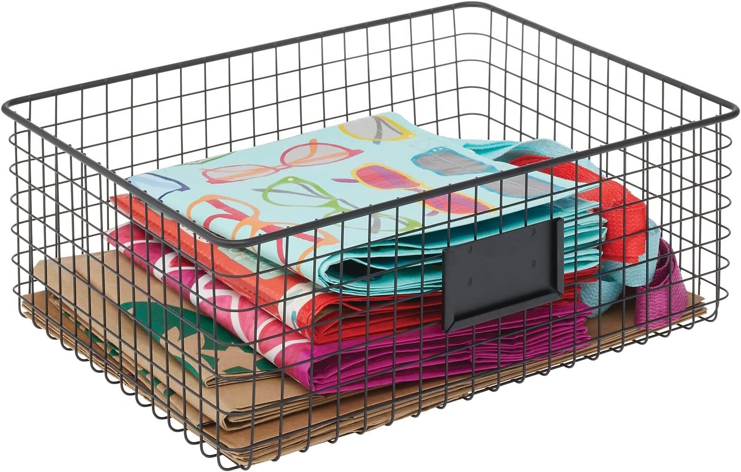 mDesign Wire Storage Basket — Wire Basket with Label Slot for Storing ...