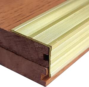 Amazon.com: ZIMGOD Brass Stair Nosing Edge Trim Anti Slip, Step Edge ...