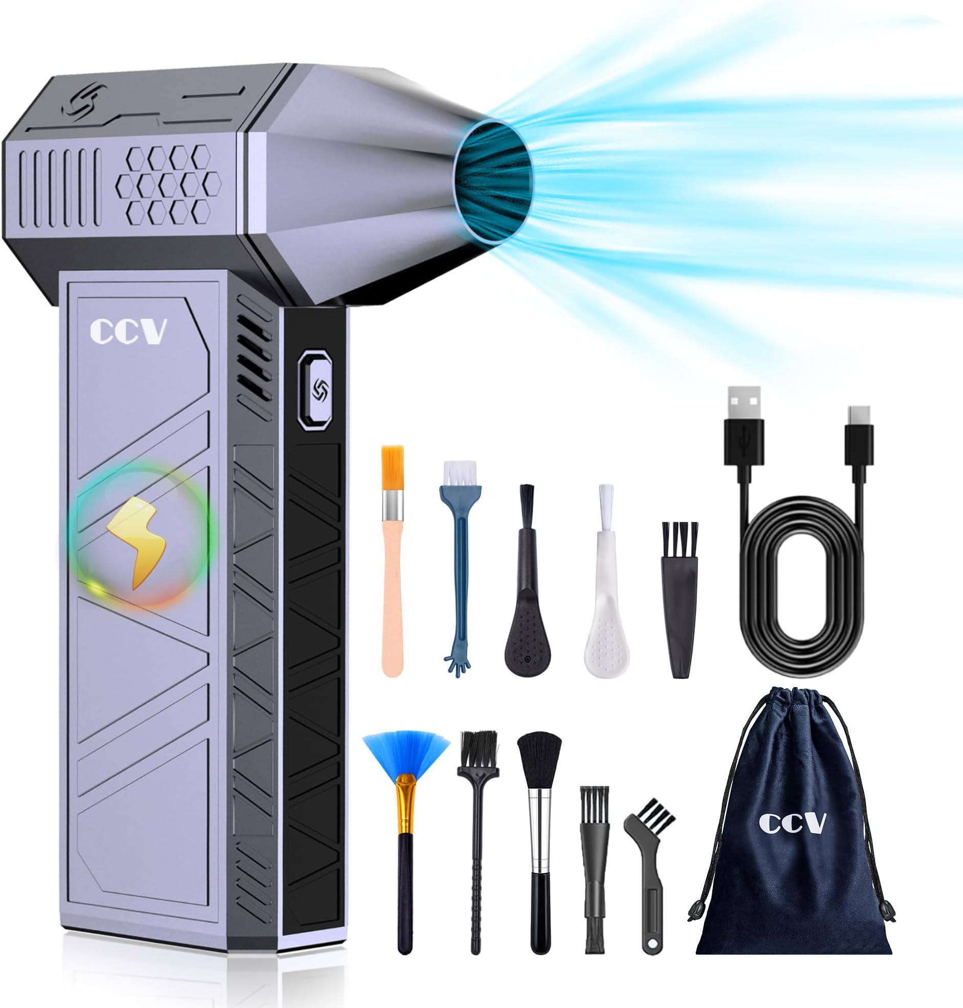 CCV Compressed Air Duster - 150000RPM Electric Air Duster for Cleaning ...