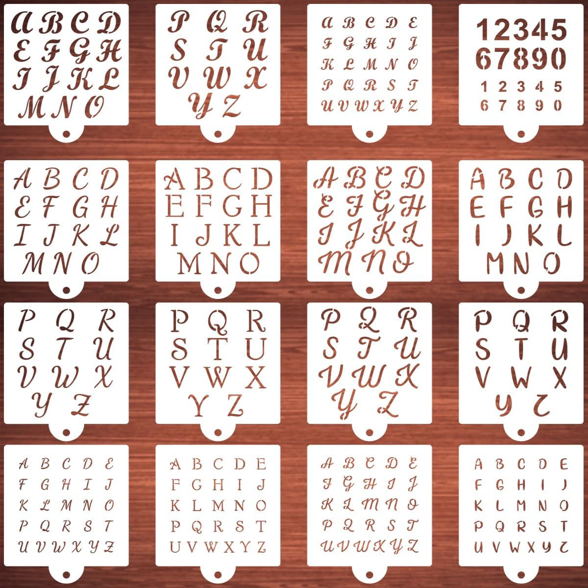 Amazon.com: Alphabet Letter Stencils for Cookies Baking - 16 Pack Letter and Number Stencil ...