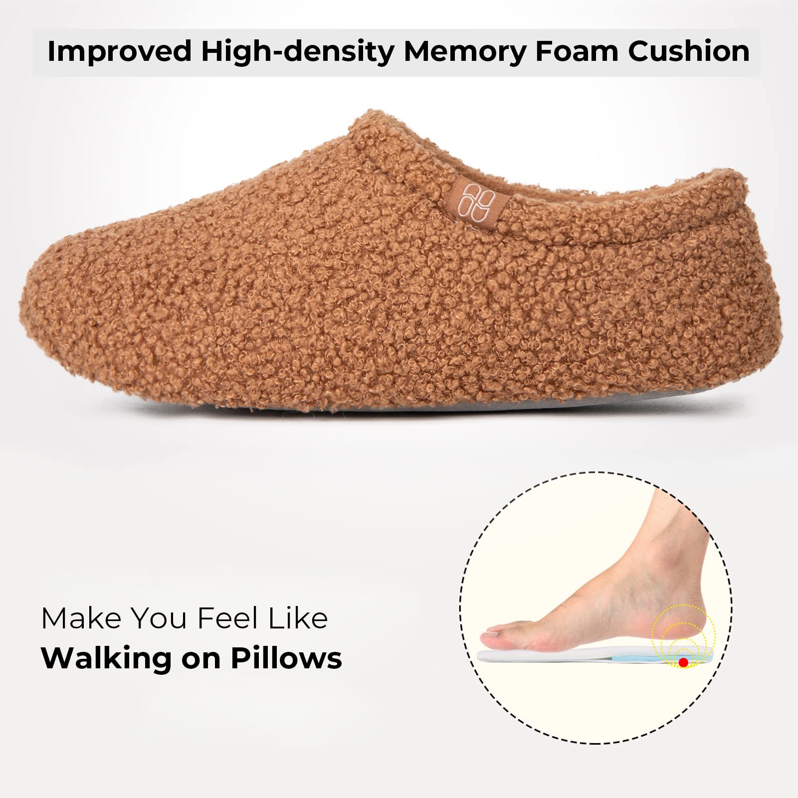Snapklik.com : HomeTop Womens Fuzzy Curly Fur Memory Foam Loafer ...
