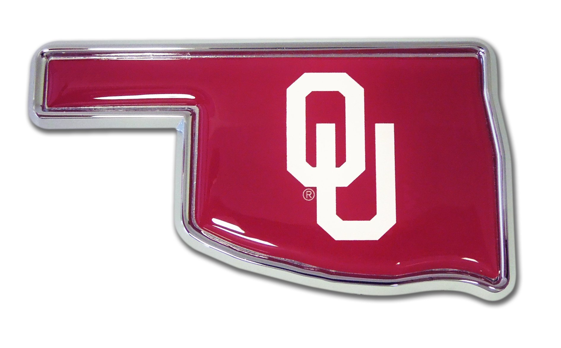 Amazon.com: CHROME EMBLEMS Univ. of Oklahoma (OK Shape with Color) Car ...