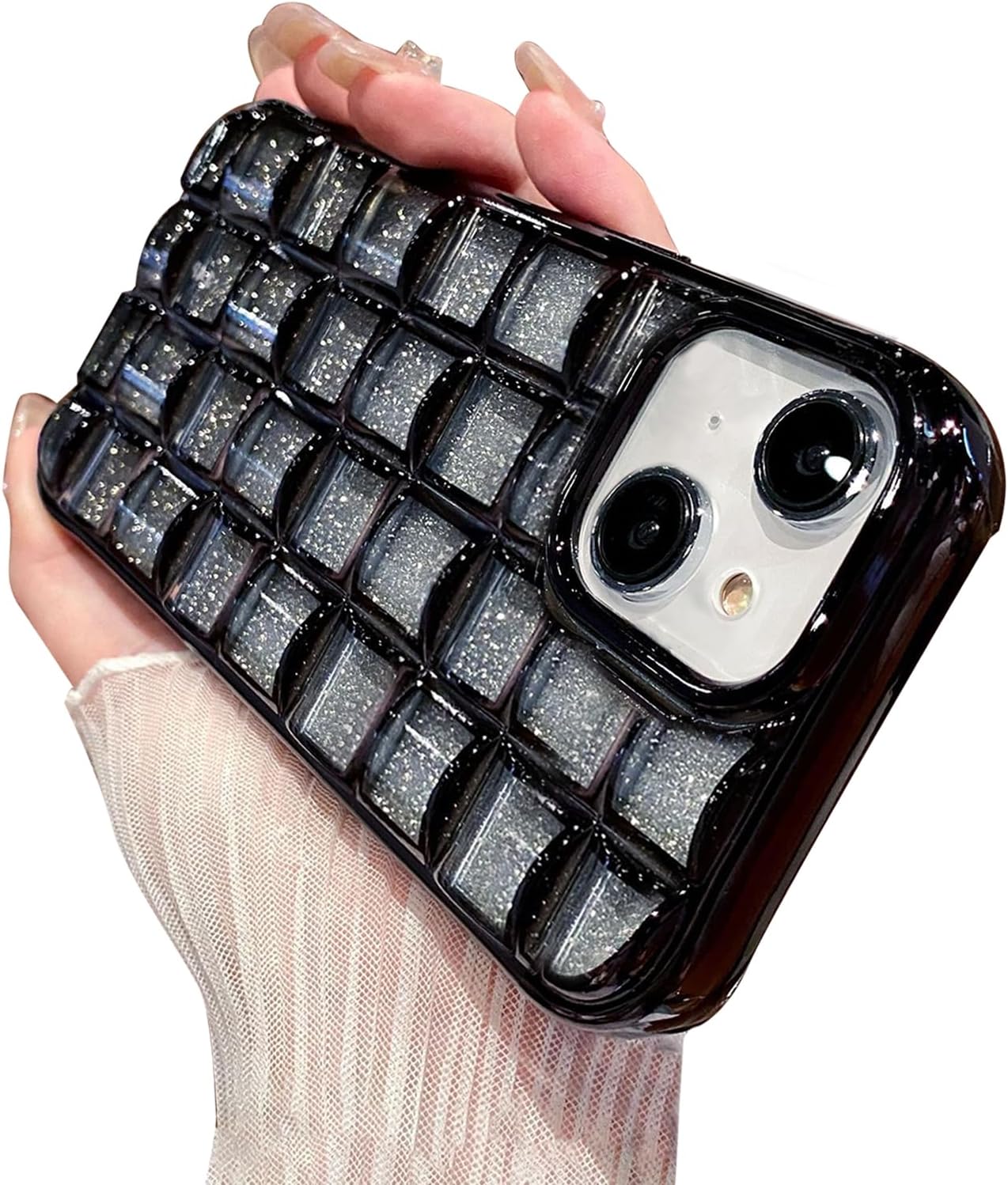 Amazon.com: Fycyko Case for iPhone 13/14 Glitter Phone Case 3D Wave ...