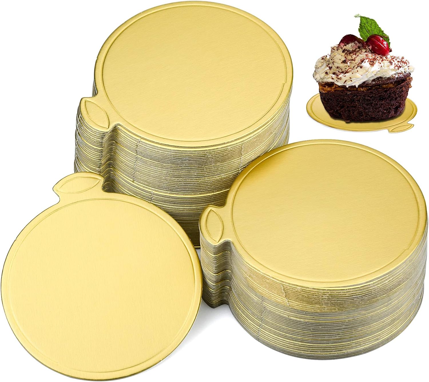 Winfred 100 Pcs Rond Carton Gâteau, Ø 8 cm Présentoirs à Gâteau en ...