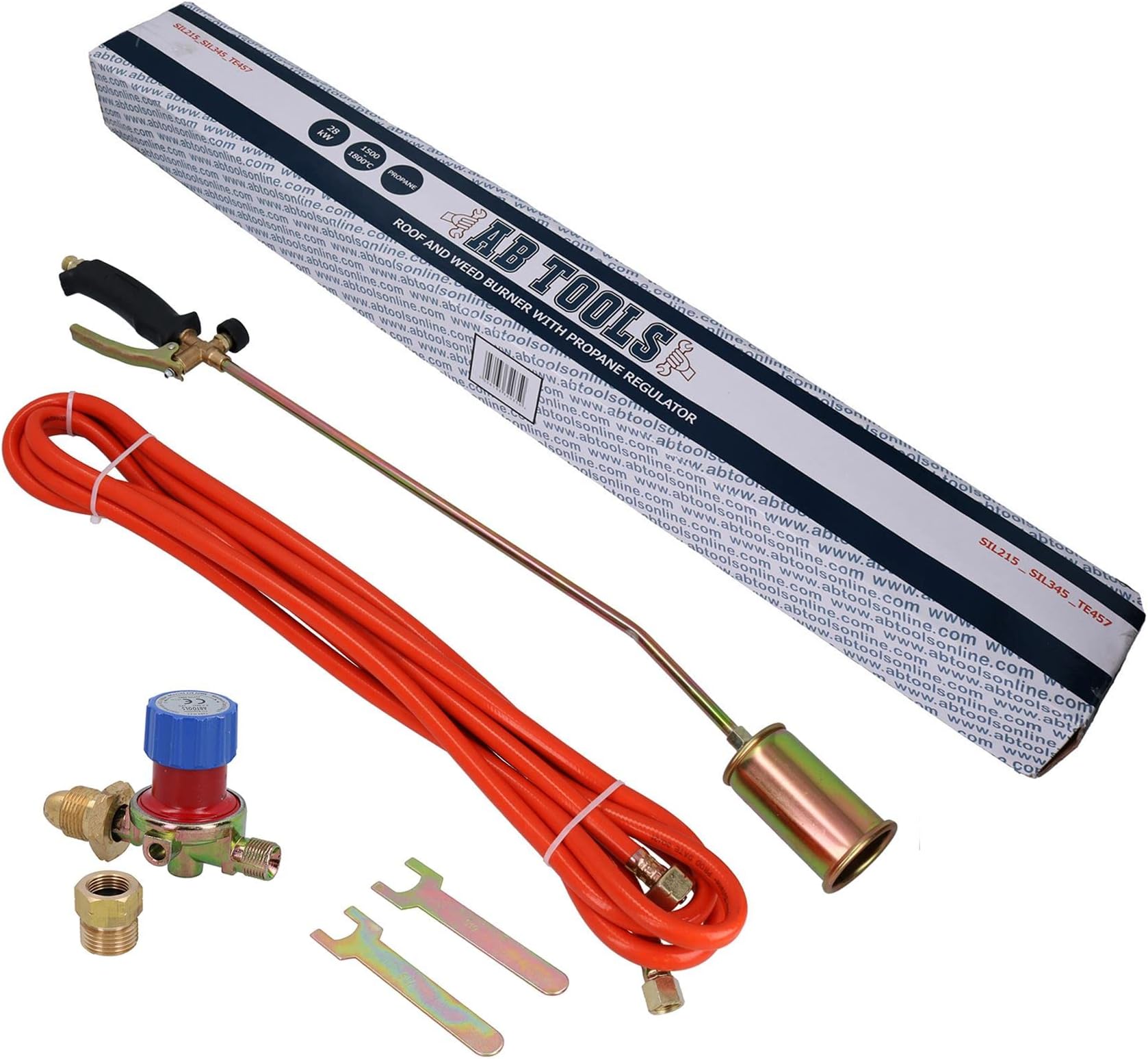 AB Tools Gas Torch Burner 5m Propane Hose Roofer Plumber Weed Regulator ...