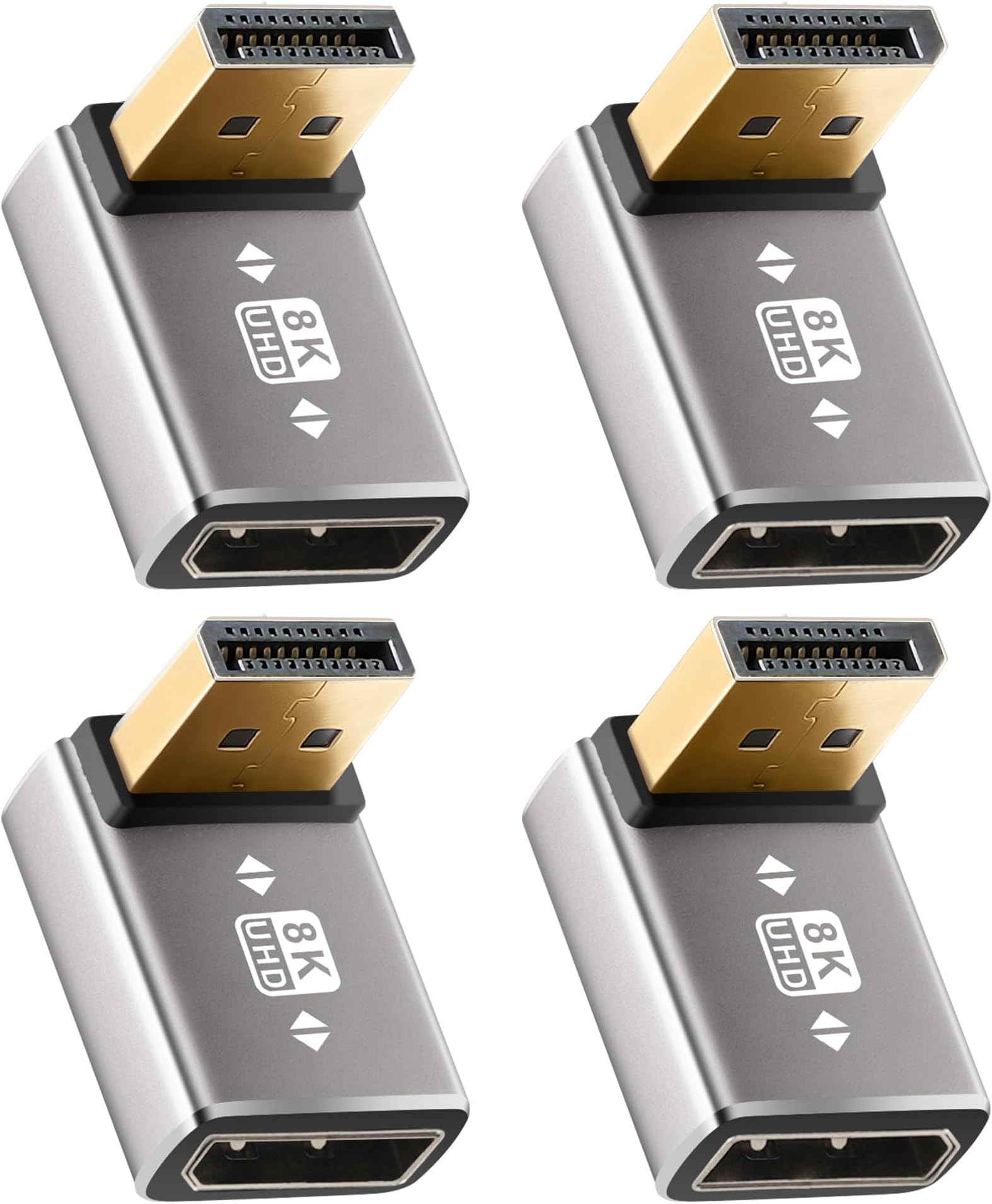 Togconn 8K 90 Degree DisplayPort 1.4 Adapter 4-Pack, (Up and Down ...