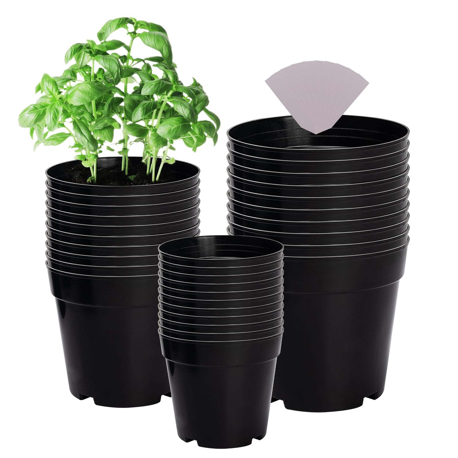 Amazon.com: Riboud 36 Pack Nursery Pots for Plants 4/5/6 Inch, Plastic ...