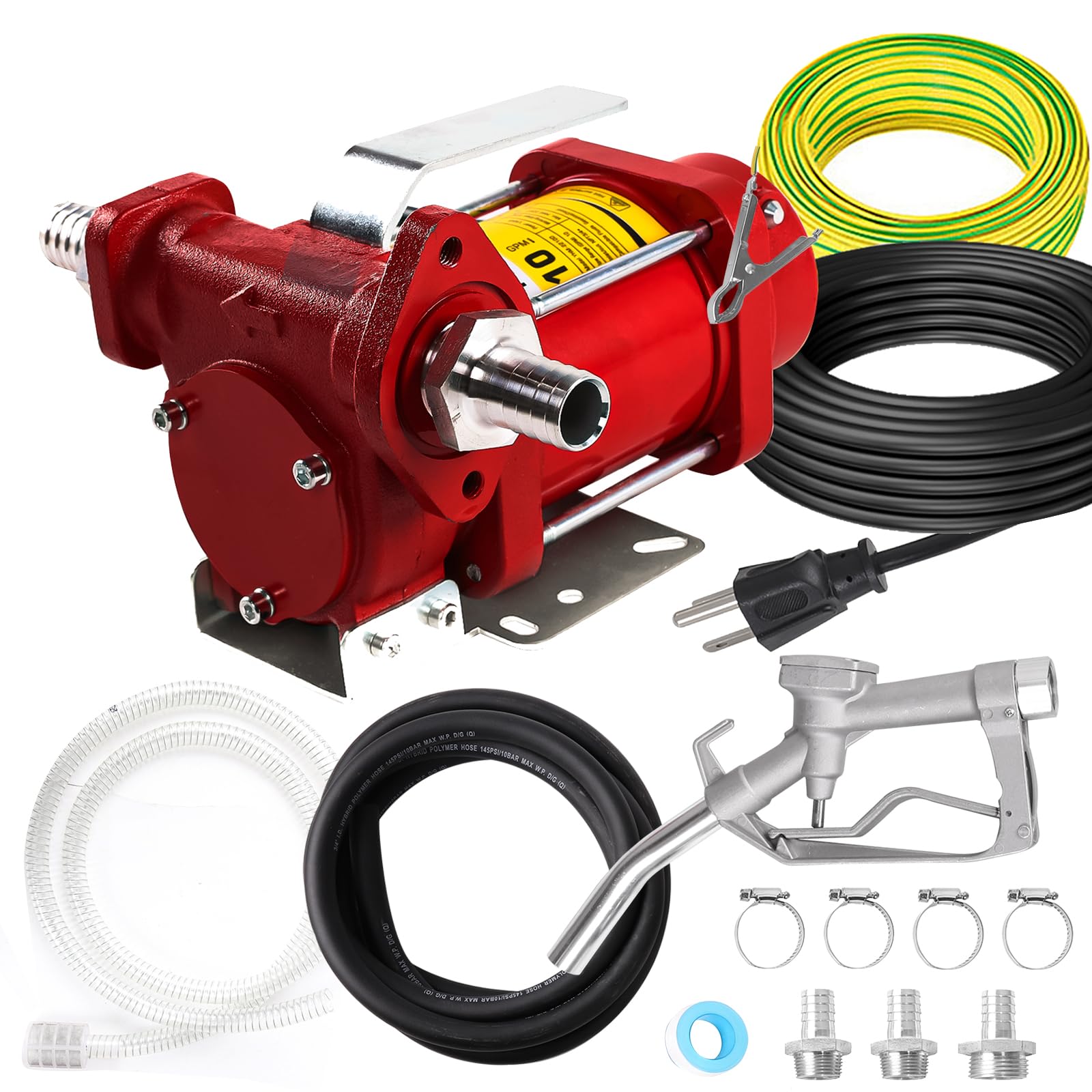 Snapklik.com : 110V Automatic Gasoline Fuel Transfer Pump w/Manual Nozzle