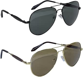 Peter Jones Anti-Reflective Aviator Unisex Sunglasses - (Na187|52|Black ...