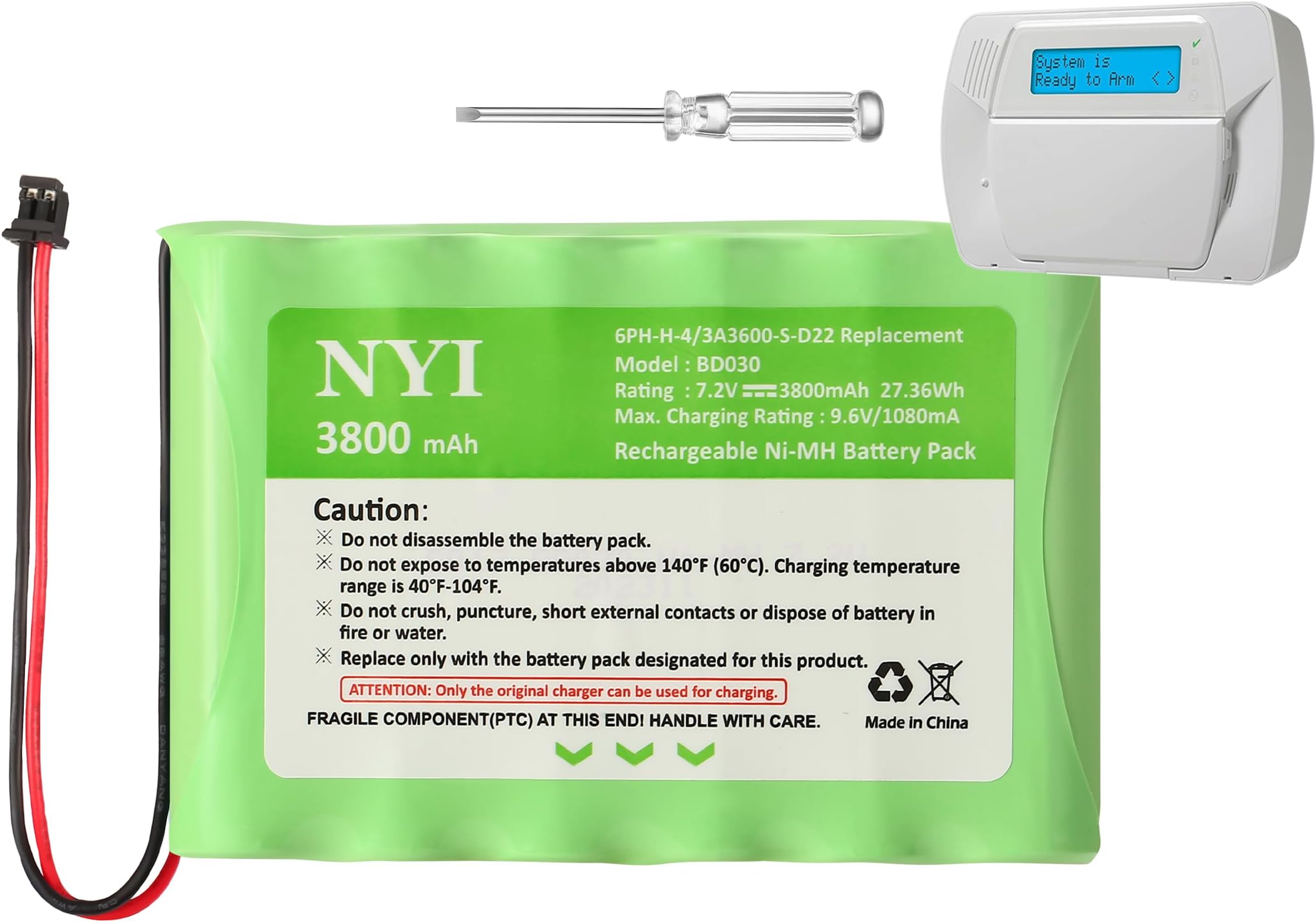 Amazon.com: ChoyoqeR 3600mAh/7.2V adt 17000152 Battery Replacement for ...