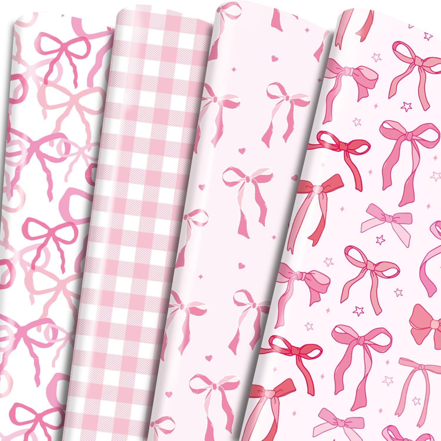 Amazon.com: Keluna Pink Bow Wrapping Paper - Conquette Christmas ...