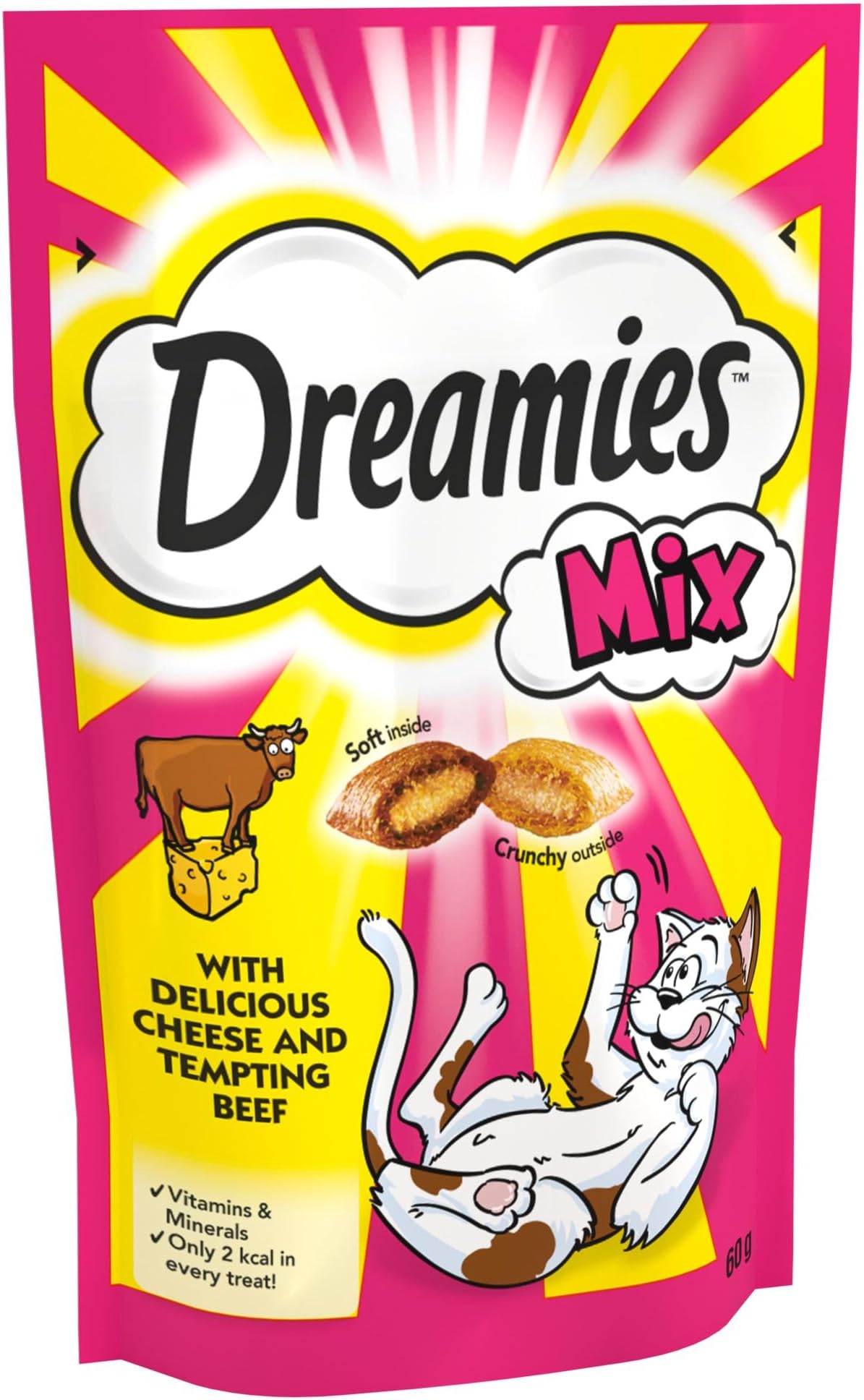 Dreamies Cat Treats, Tasty Snacks with Delicious Cheese and Tempting ...