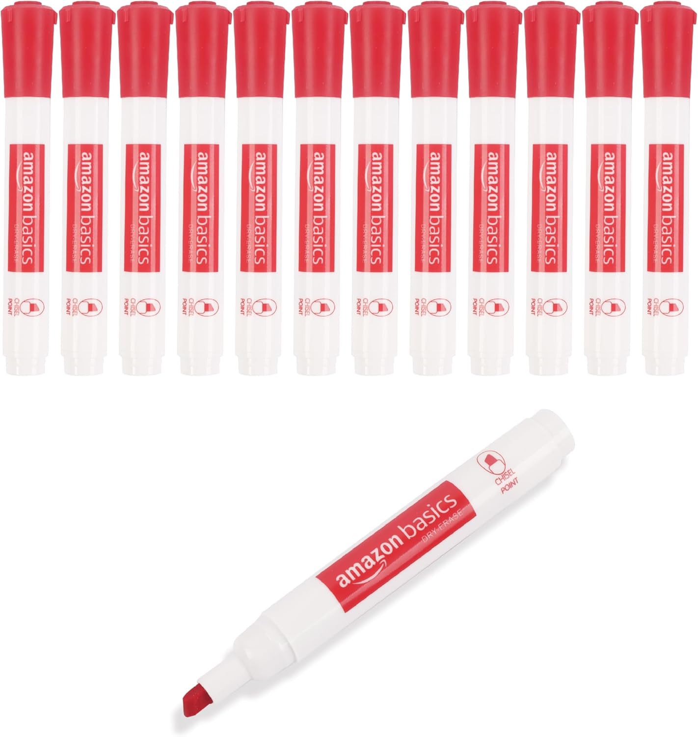 Amazon Basics Dry Erase Markers For Whiteboards, Chisel Tip, Low-Odor ...