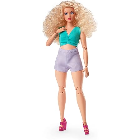 Barbie Poupée Mannequin Looks, Queue de cheval Brune, Robe midi unie ...