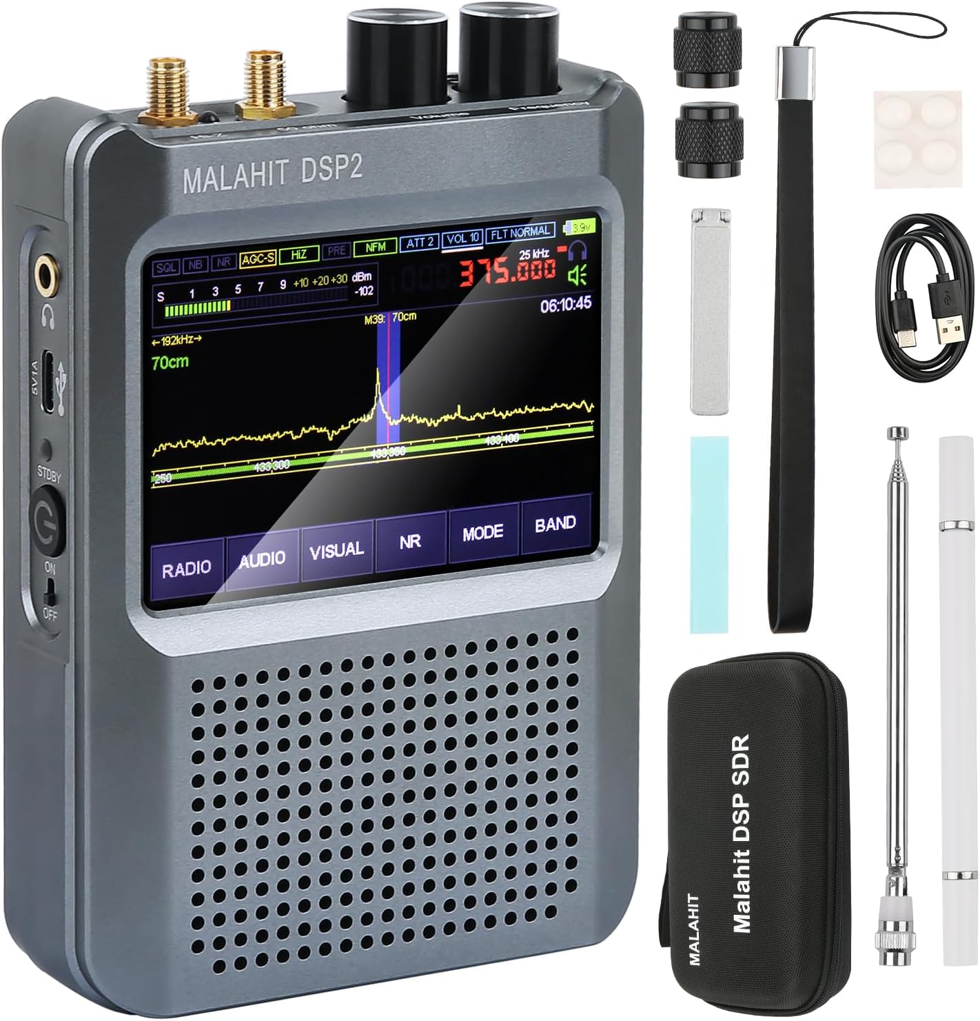 Amazon.co.jp: V2.4バージョン Malahit DSP2 SDR ラジオレシーバー 3.5インチタッチスクリーン付き 10kHz-380MHz 404MHz-2GHz AM ...