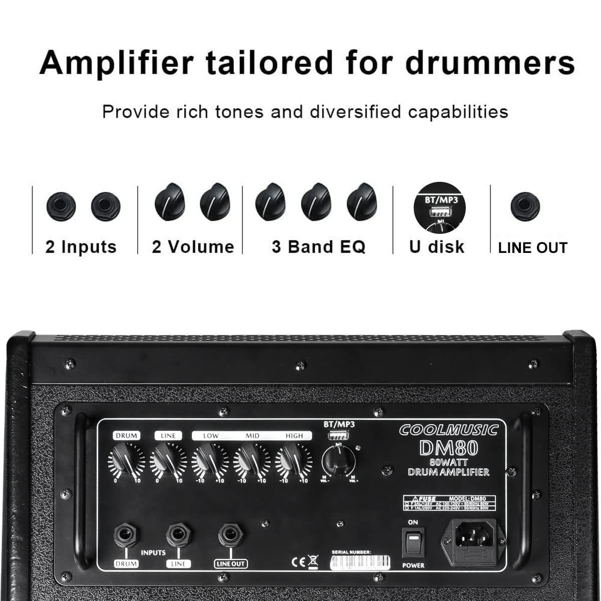 Snapklik.com : Coolmusic Electric Drum AMP 80-Watt Electronic Drum ...