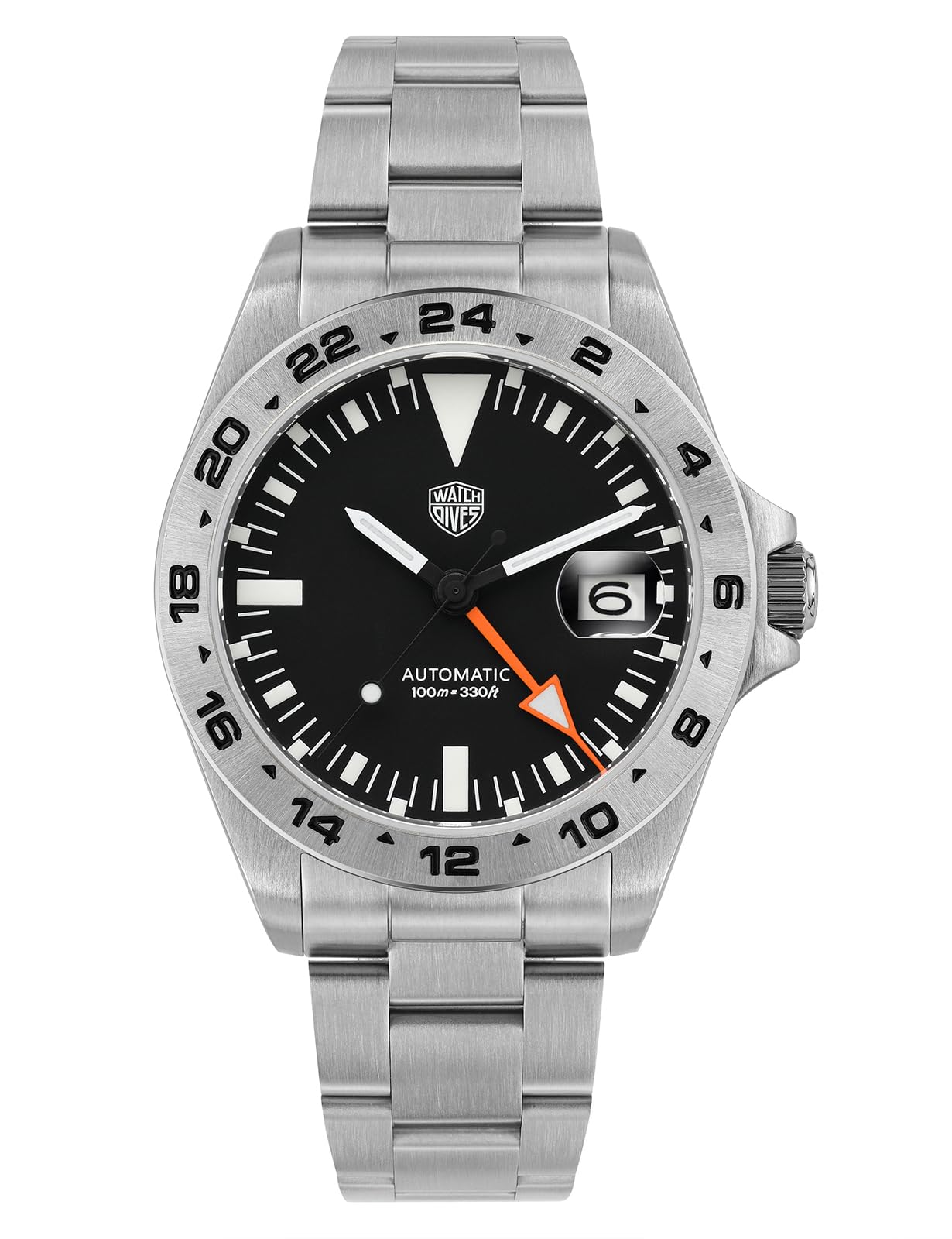 Amazon.com: watchdives GMT Watches for Men, WD16570 Dual Time Zone Dive ...