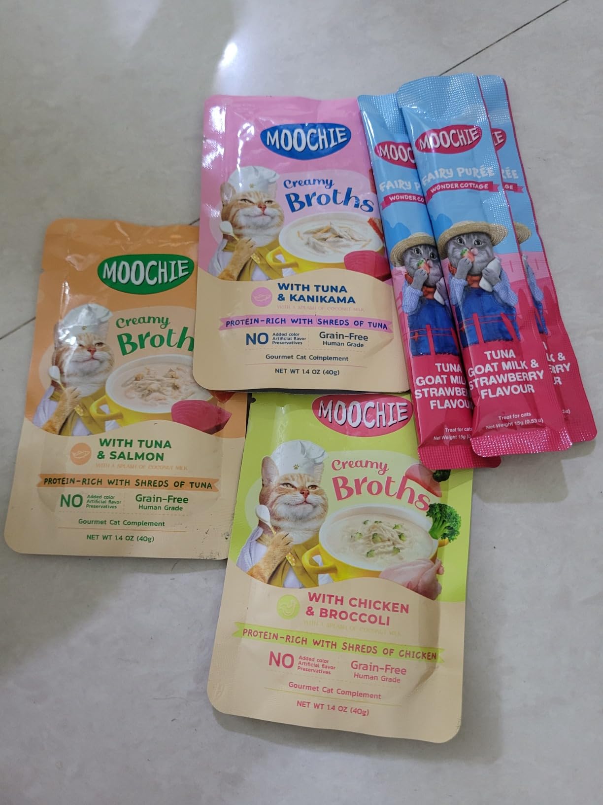 Moochie Creamy Broths Cat Soup Variety Pack, All Flavour Chicken ...