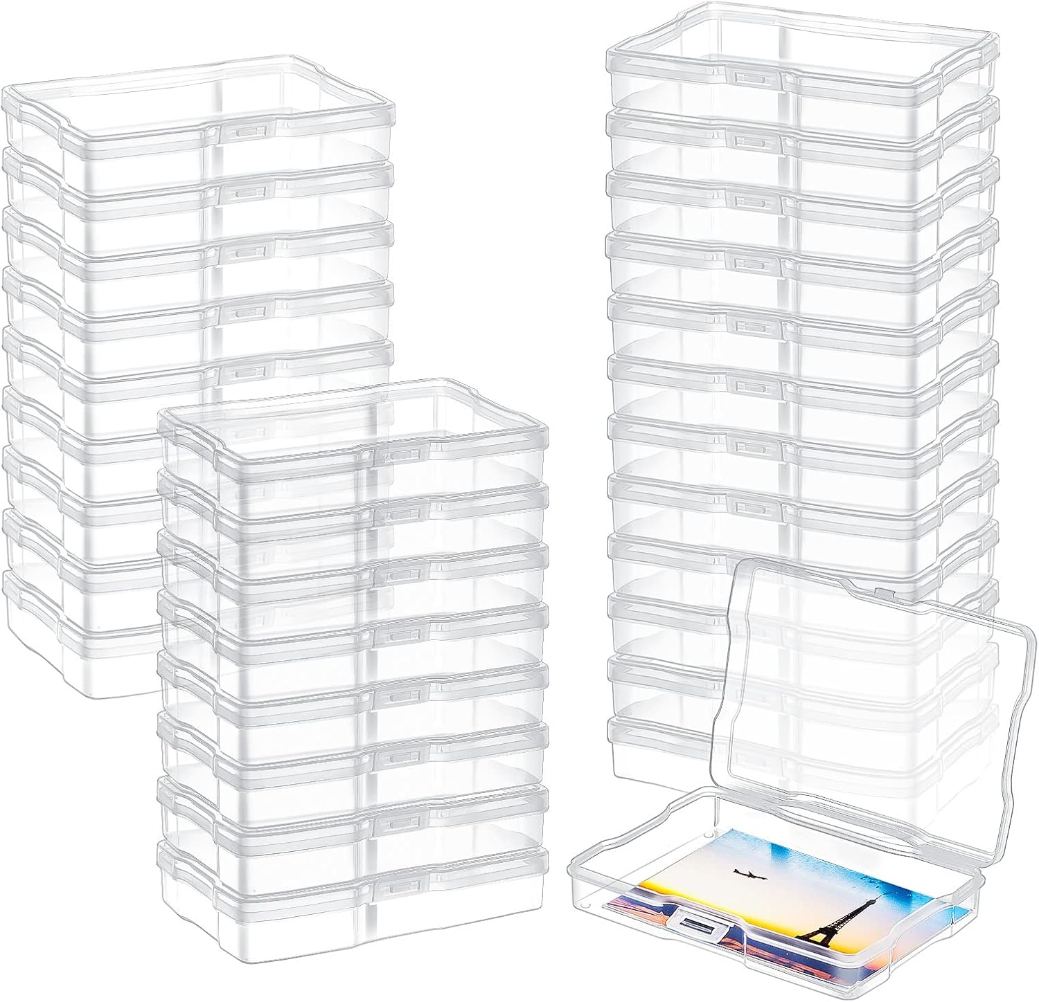 Geelin 30 Pcs Clear Photo Storage Boxes for 4" x 6" Pictures ...