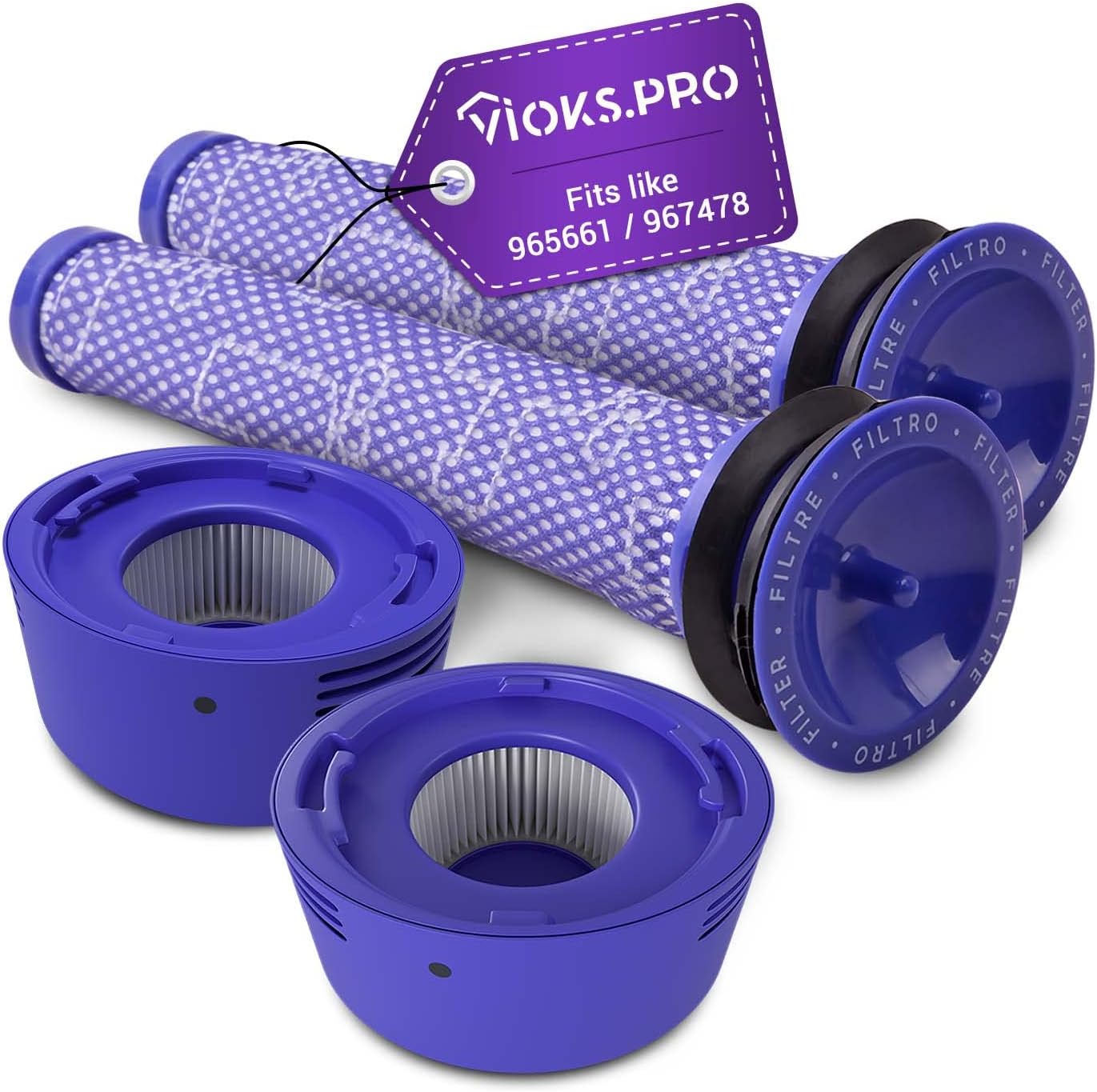 Amazon.com - Vioks.pro SET 4x Dyson Filter Replacement for 965661-01 ...