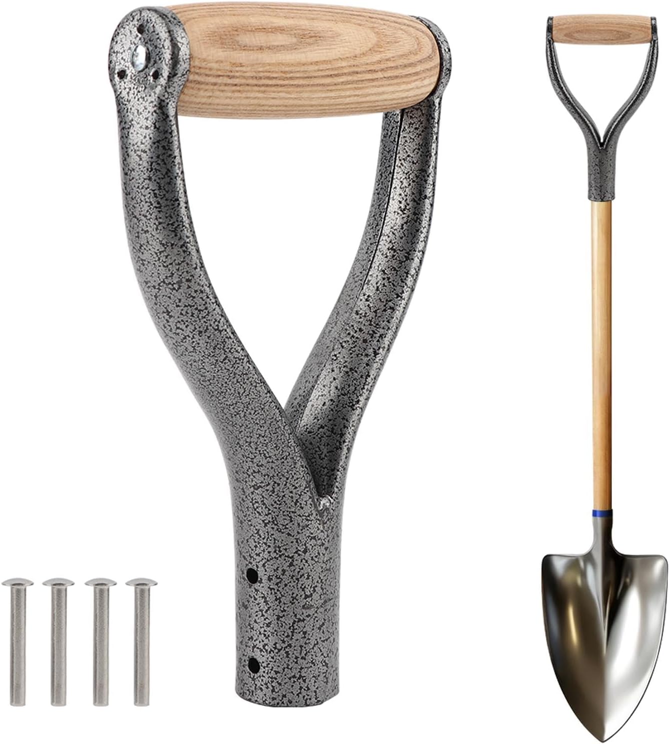 Amazon.com : Shovel D Grip Handle, 32mm Inner Diameter Metal Shovel ...