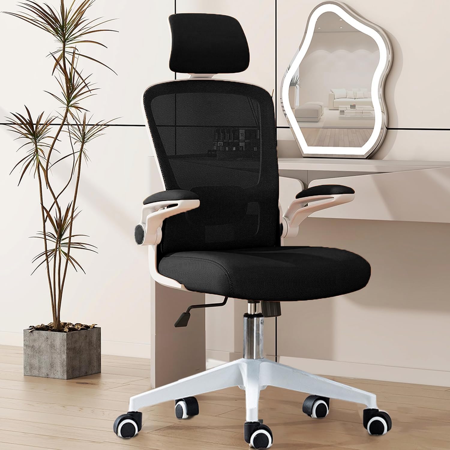 Office Computer Desk Chair, Ergonomic Mid-Back Mesh Rolling Work Swivel ...
