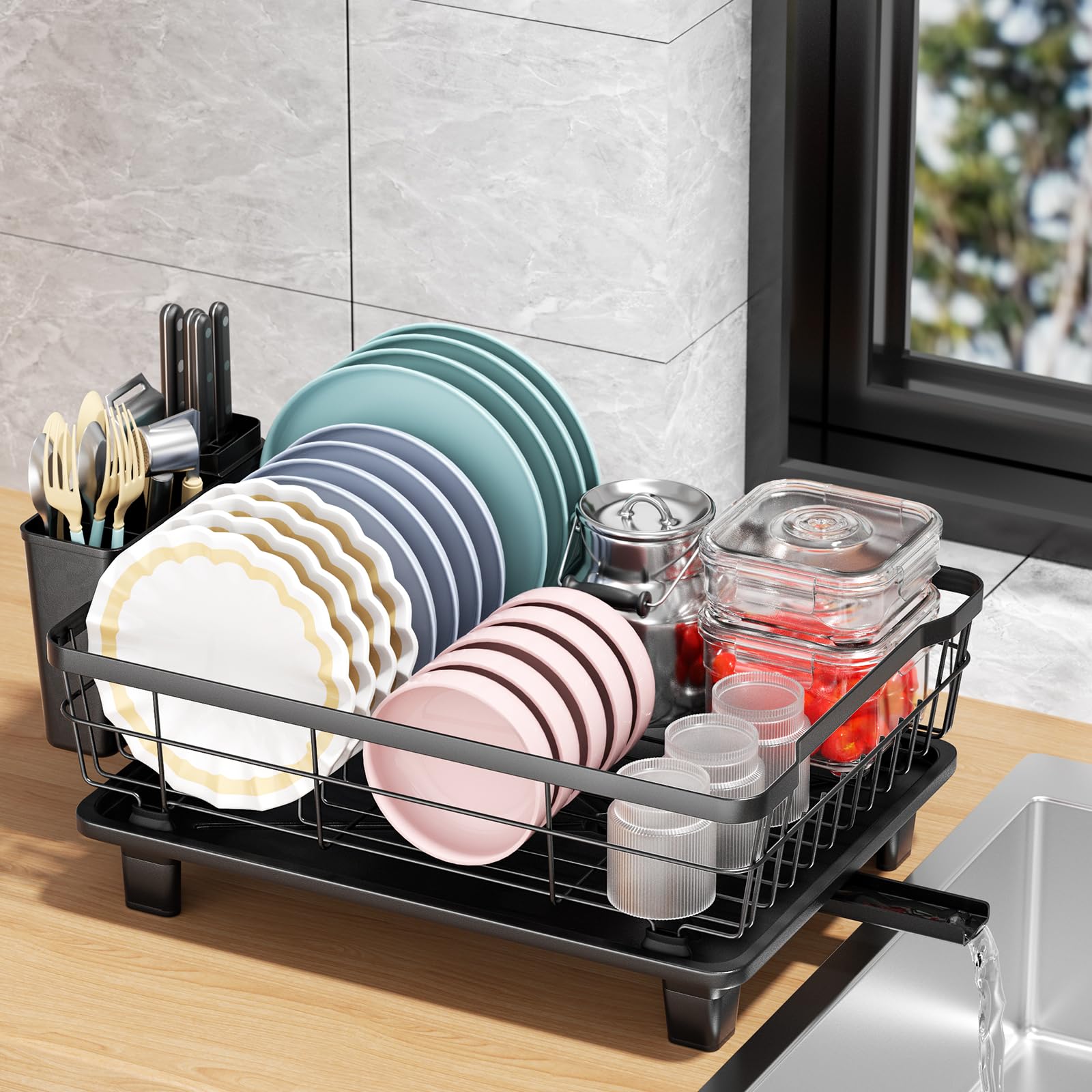 Amazon.com - DMTXCRP Dish Drying Rack with Drainboard for Kitchen ...