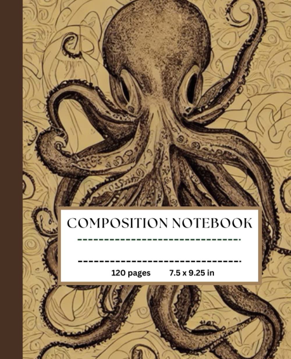 Composition Notebook Vintage Octopus Illustration: Cute Octopus ...