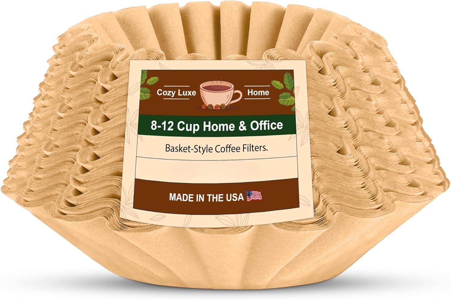 Amazon.com: 8-12 Cup Natural Unbleached Coffee Filters (250ct) | Large ...