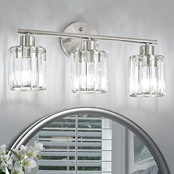 Kvhiiw Crystal Bathroom Light Fixtures, Bathroom Lighting Fixtures Over ...