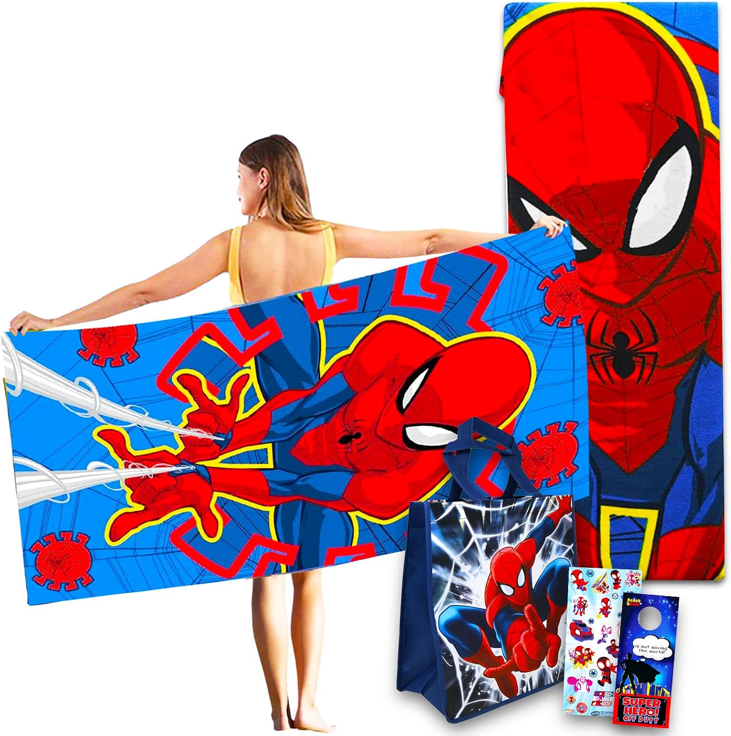 Marvel Spiderman Towel Set for Kids - Bundle with 27x54 Spiderman ...