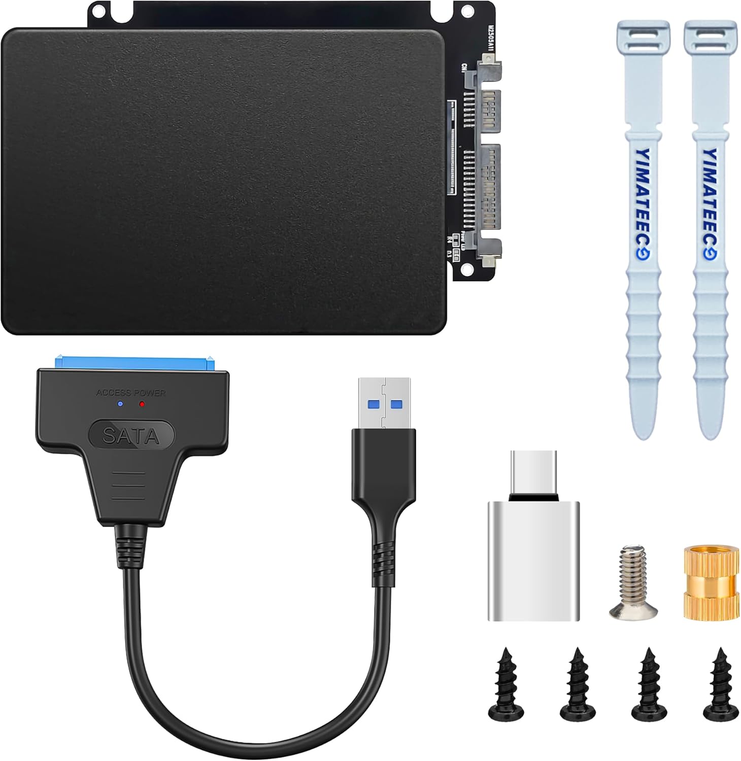 YIMATEECO M.2 SATA SSD to SATA Enclosure Adapter, M.2 NGFF SSD to 2.5IN ...