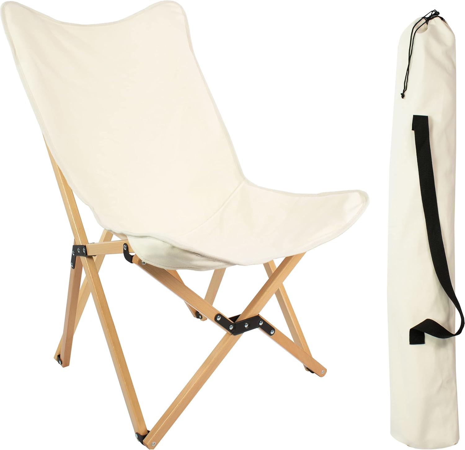 osoltus Holz Faltsessel Sessel Campingsessel (Beige, Stuhl) faltbar ...