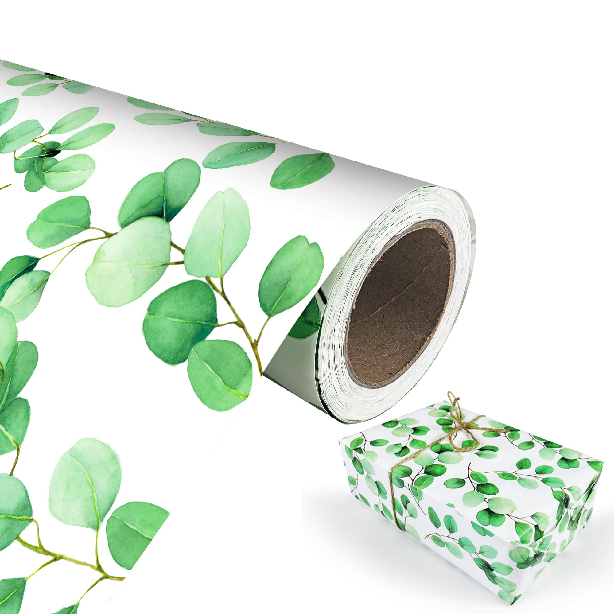 Amazon.com: Bzumoot Wedding Wrapping Paper Green Leaves Wrapping Paper ...