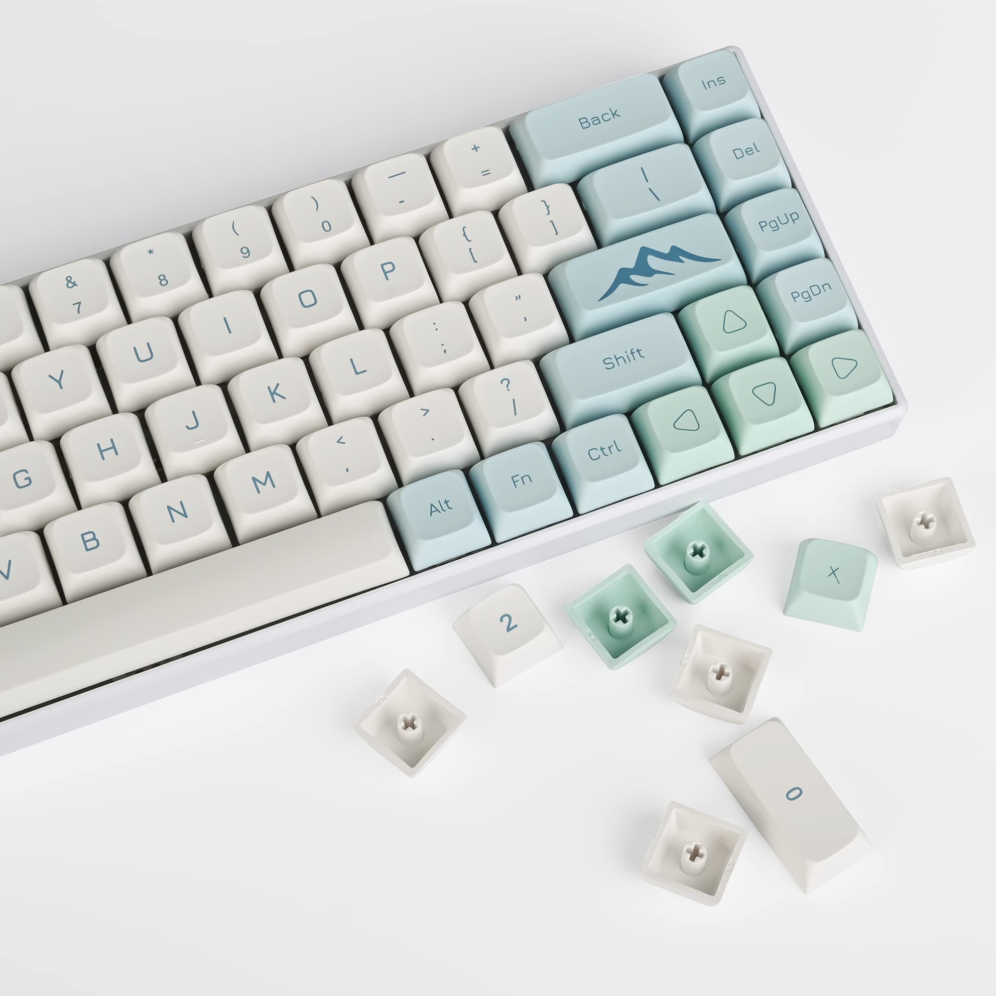 Snapklik.com : XDA PBT Key Cap, 133 Keys Dye Sublimation Glacier White ...